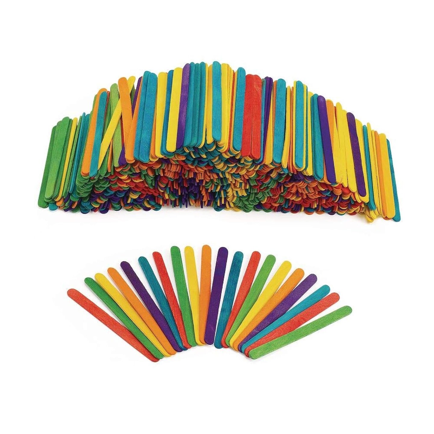 1000CS Regular Colored Wood Craft Sticks Popsicle Sticks, 1000 Pieces,4 ...