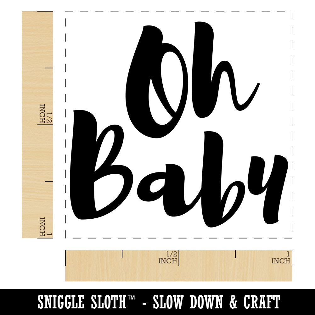 Oh Baby Script Shower Pregnancy Self-Inking Rubber Stamp Ink Stamper ...