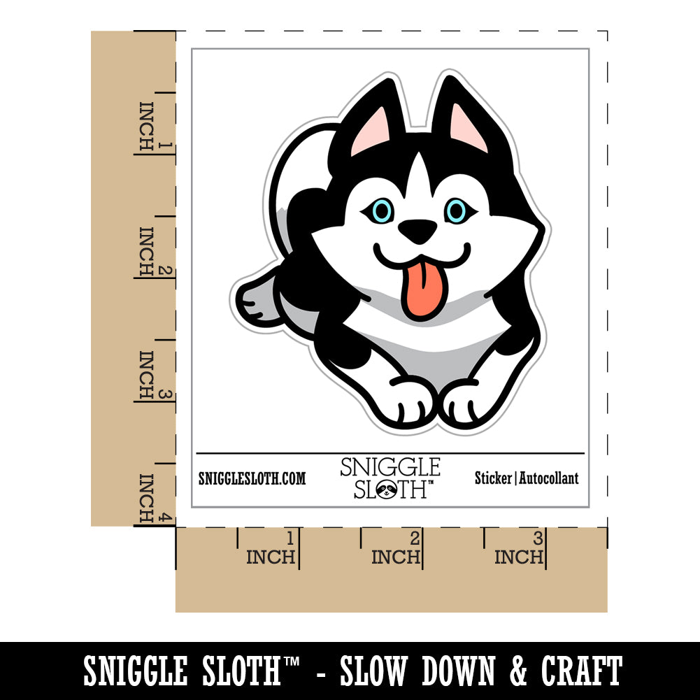 Siberian Husky Laying Down Dog Waterproof Vinyl Phone Tablet Laptop ...