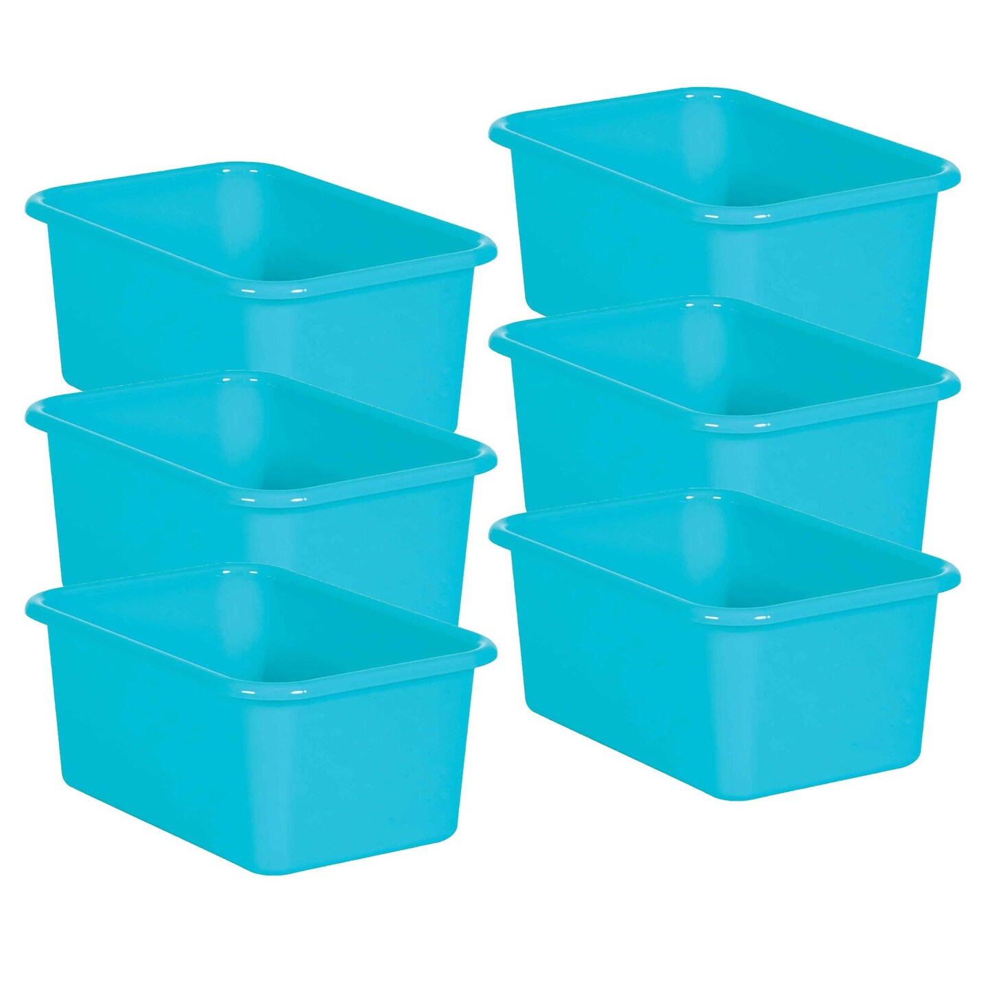 Teal Small Plastic Storage Bin, Pack of 6 | Michaels