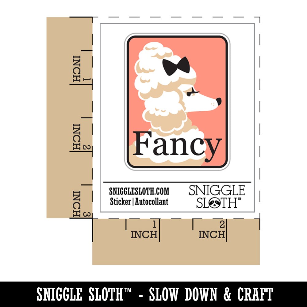 Fancy Posh Poodle Dog Bougie Waterproof Vinyl Phone Tablet Laptop Water Bottle Sticker Set - 5 ...