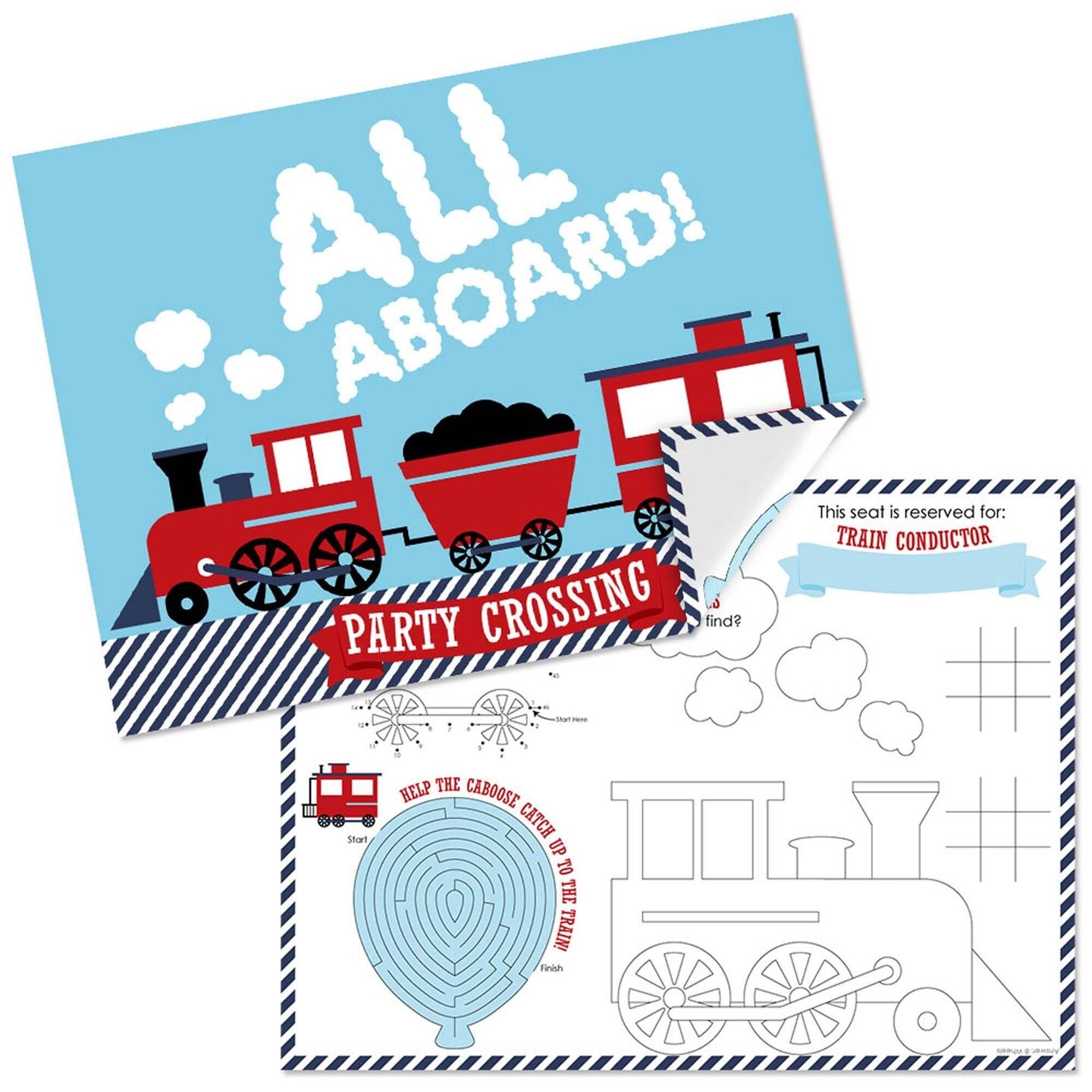 Big Dot of Happiness Railroad Party Crossing - Paper Steam Train ...