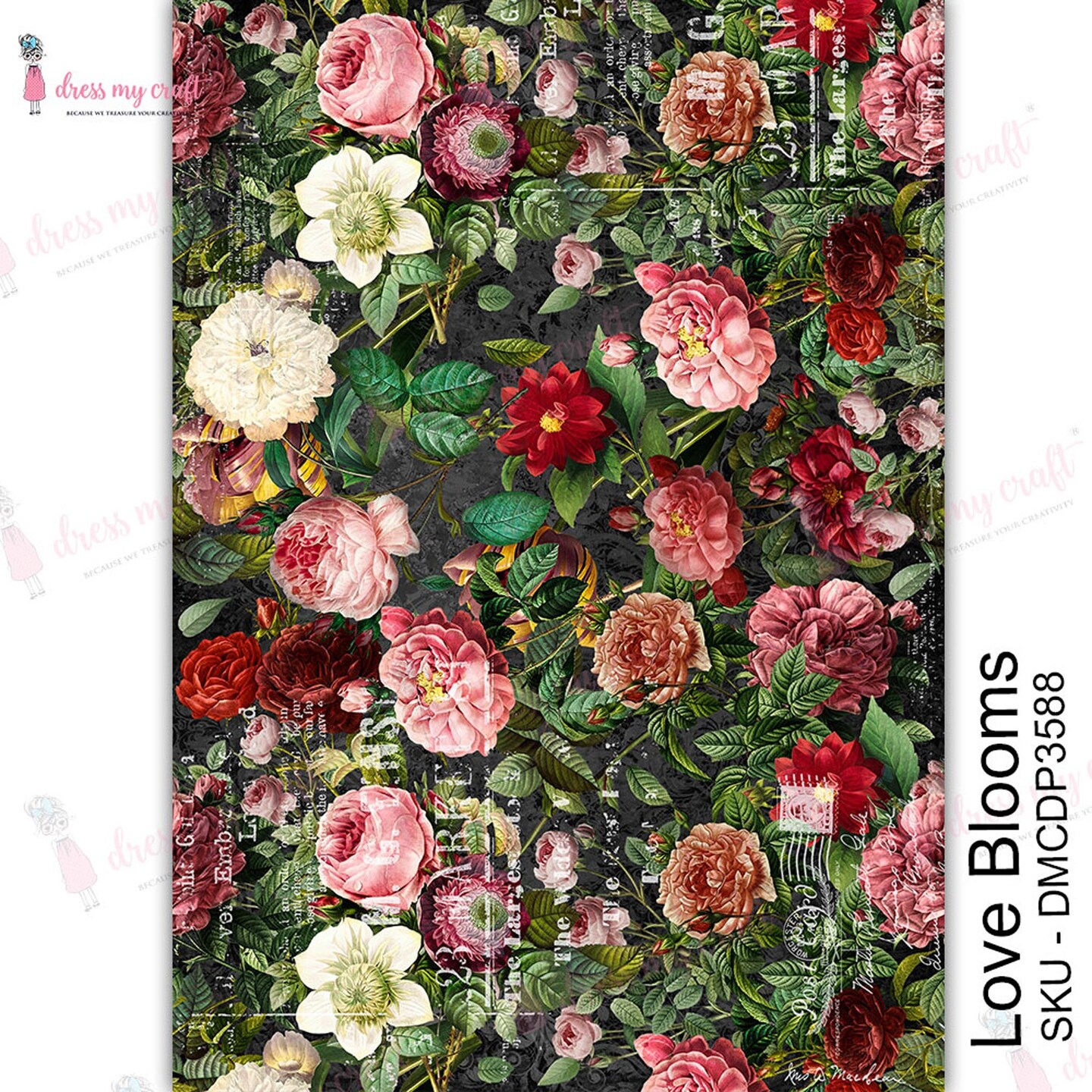 Dress My Craft Transfer Me Sheet A4-Love Blooms | Michaels