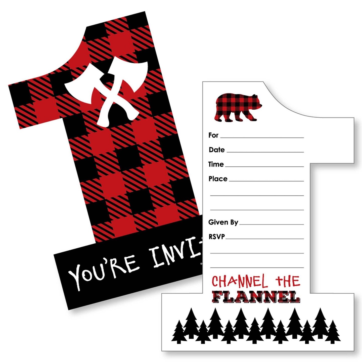 Big Dot of Happiness 1st Birthday Lumberjack - Channel The Flannel ...