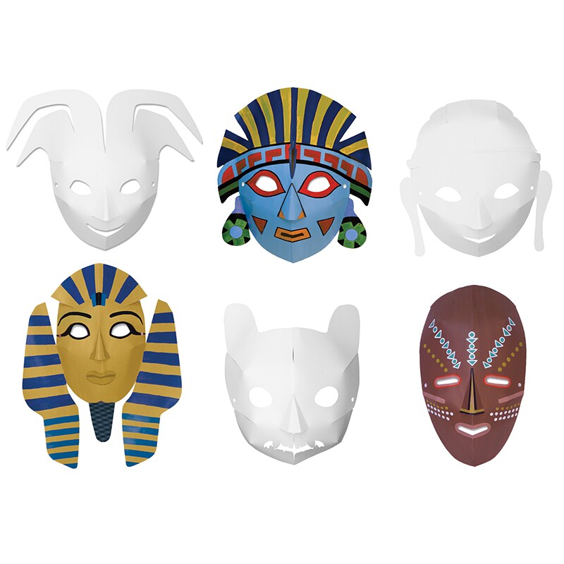 Die-Cut Paper Masks, Multi-Cultural Assortment, Assorted Sizes, 24 ...