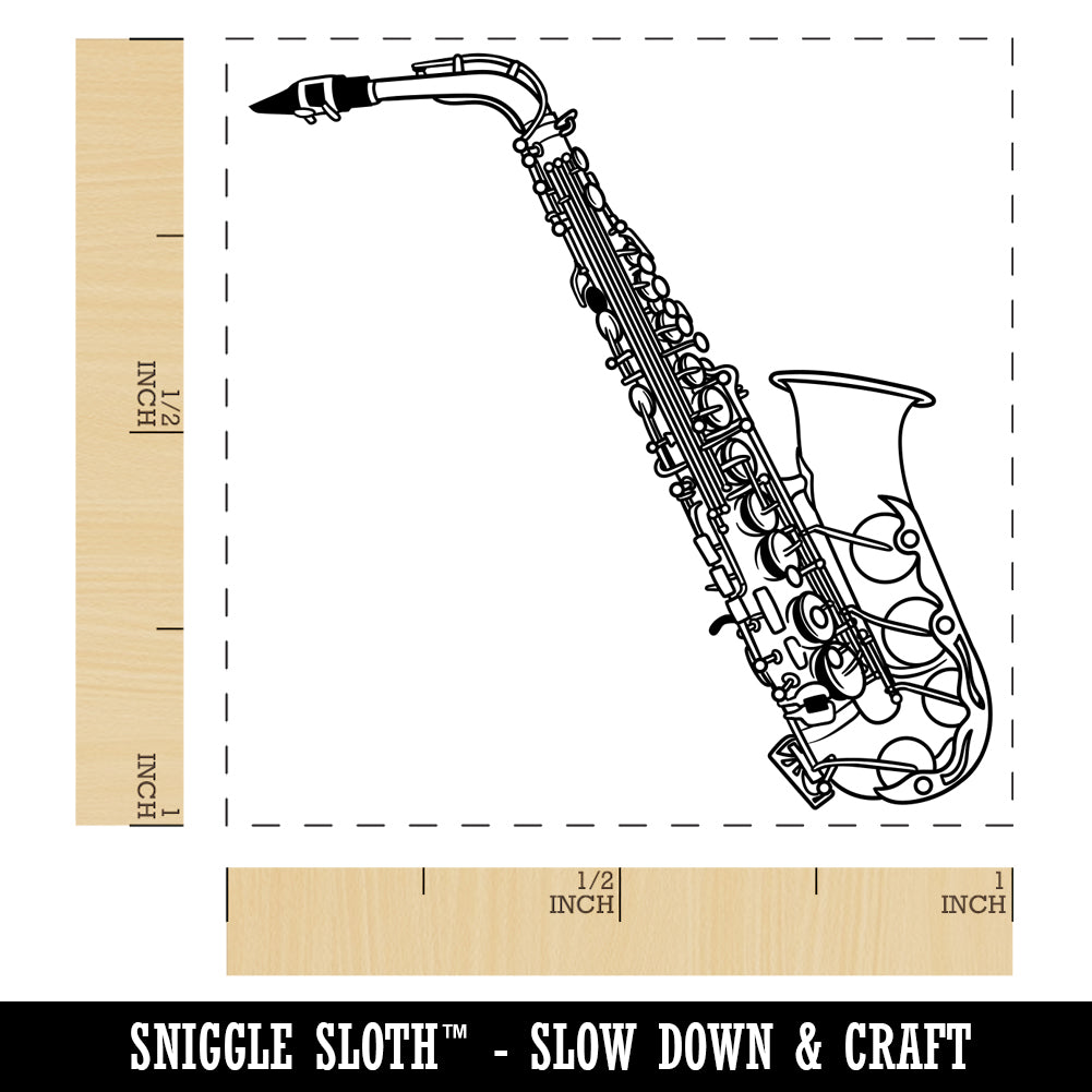 Alto Saxophone Woodwind Musical Instrument Self-Inking Rubber Stamp Ink ...
