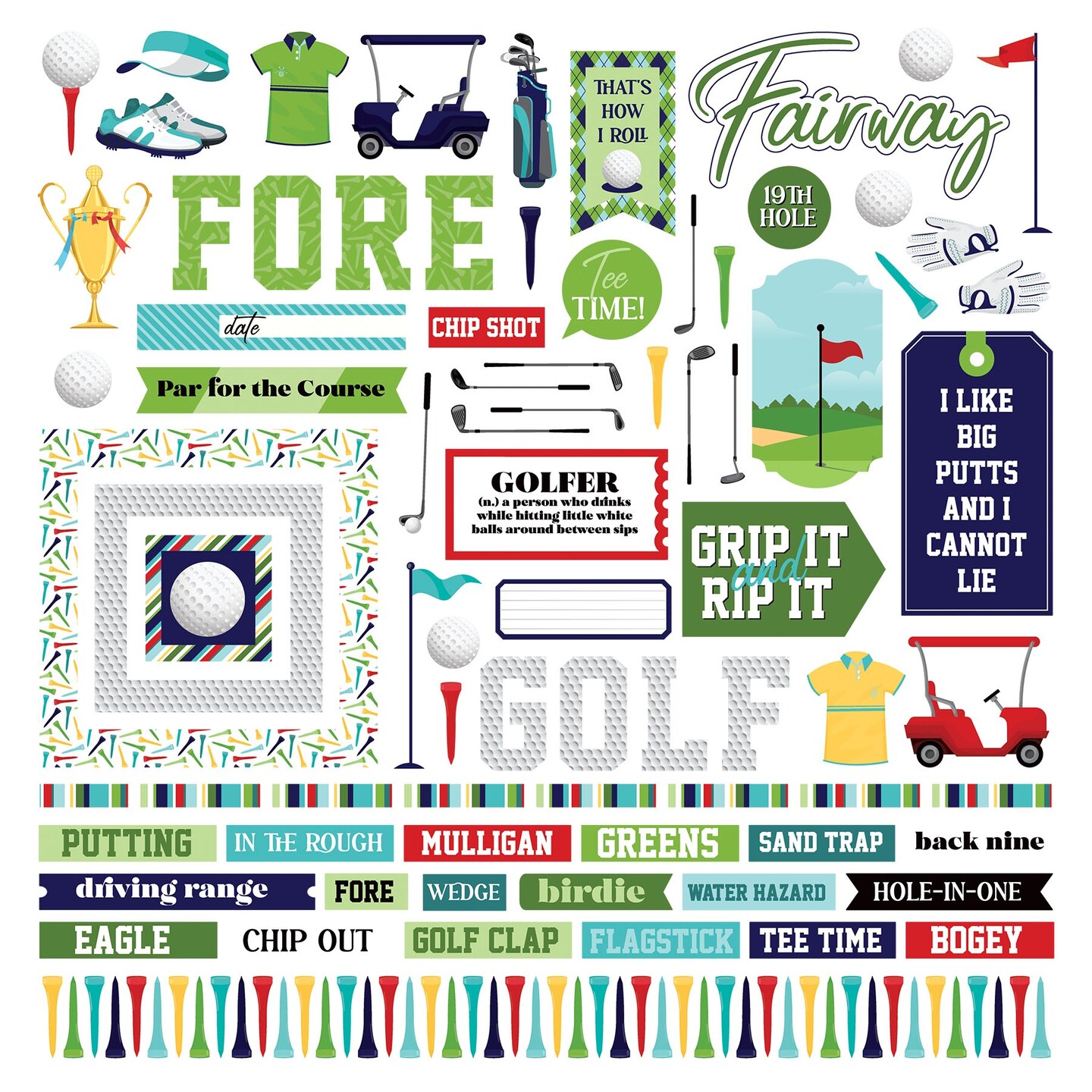 MVP Golf Stickers 12"X12"-Elements | Michaels