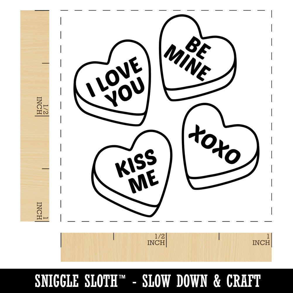 Valentine's Day Conversation Hearts Self-Inking Rubber Stamp Ink ...