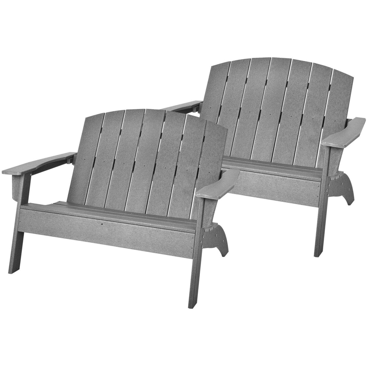 Set Of 2 Adirondack Chair Patio Hdpe Adirondack Loveseat Bench Weather ...