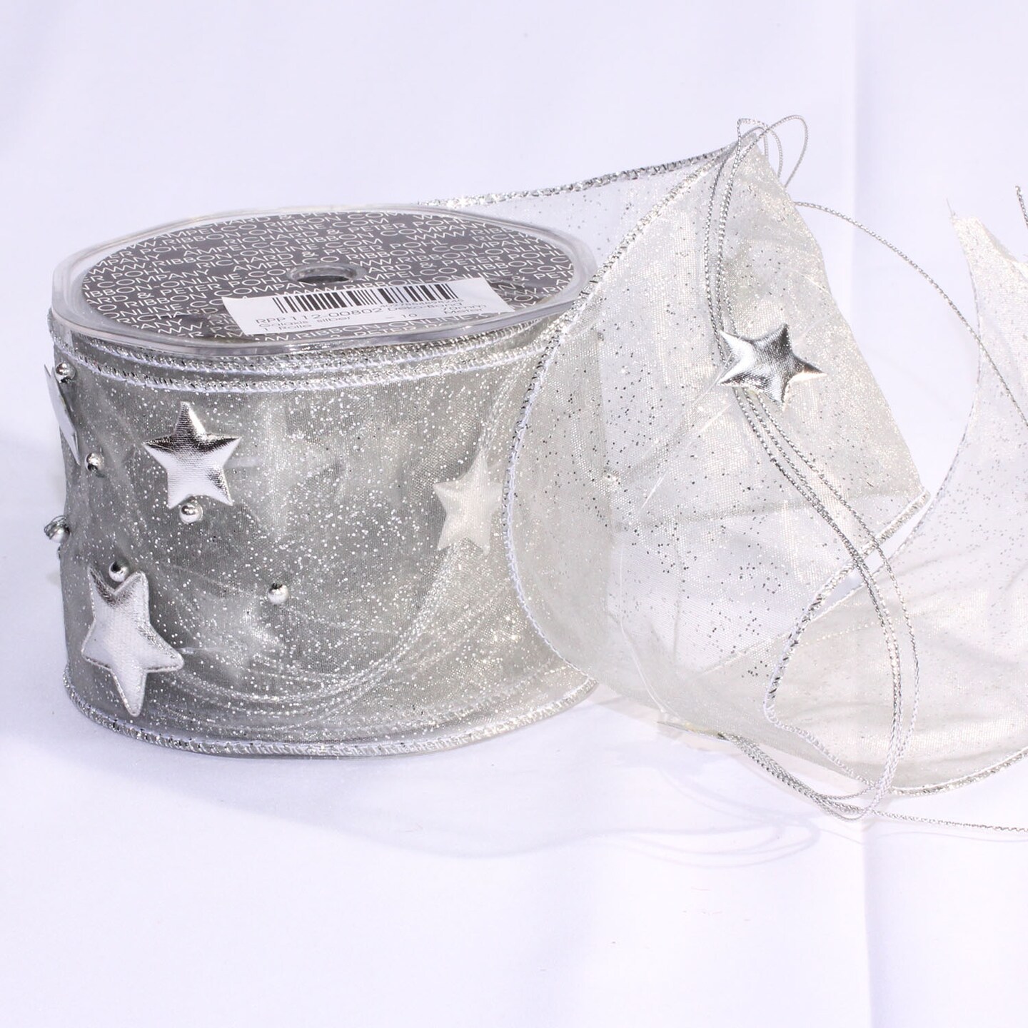 The Ribbon People Sheer Shimmering Silver Galaxies Wired Craft Ribbon 2 ...