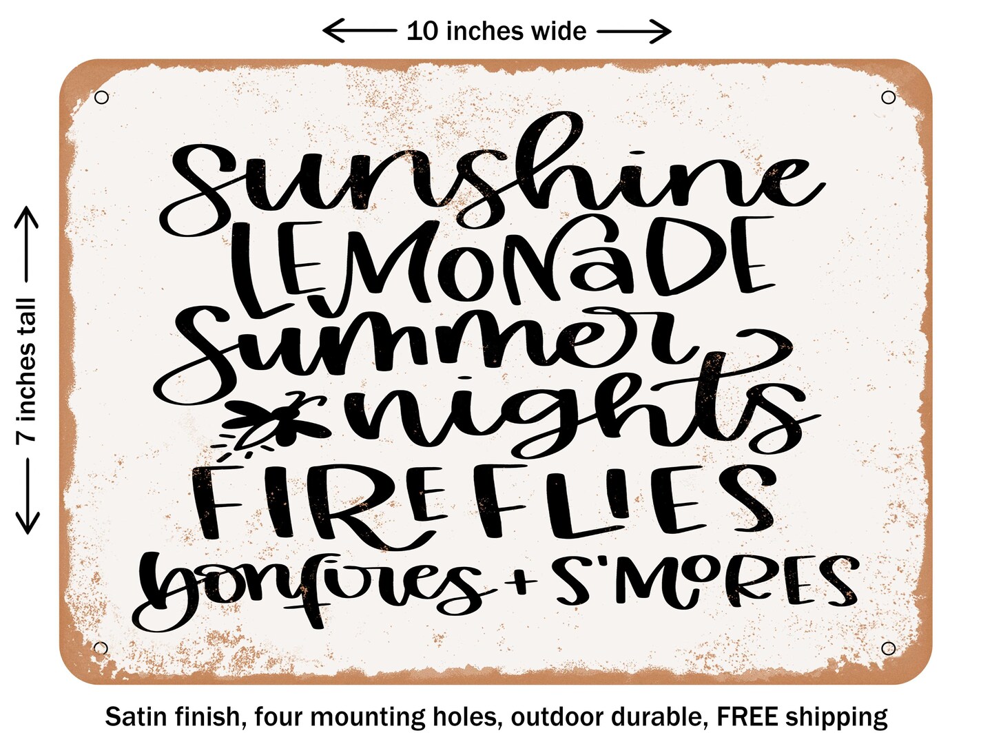 DECORATIVE METAL SIGN - Sunshine Lemonade Summer Nights Fireflies ...