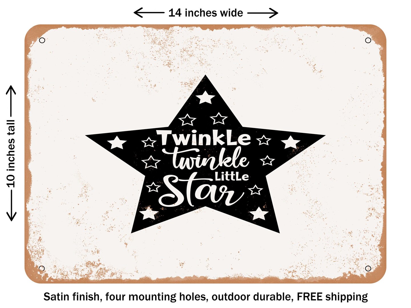 DECORATIVE METAL SIGN - Twinkle Twinkle Little Star - Vintage Rusty ...