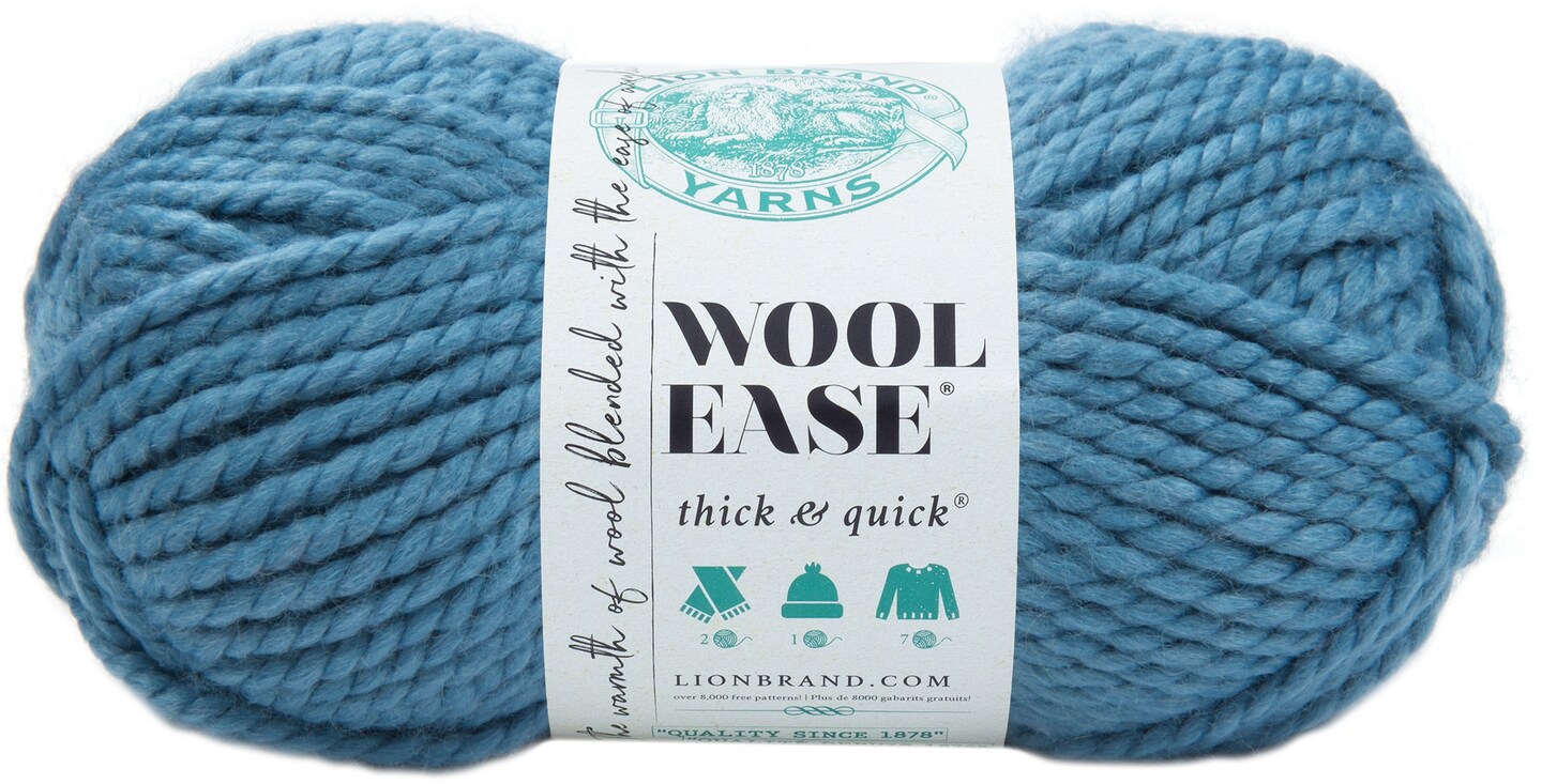Lion Brand Wool-Ease Thick & Quick Yarn-Air Force, Count: 1, Model: 640 ...