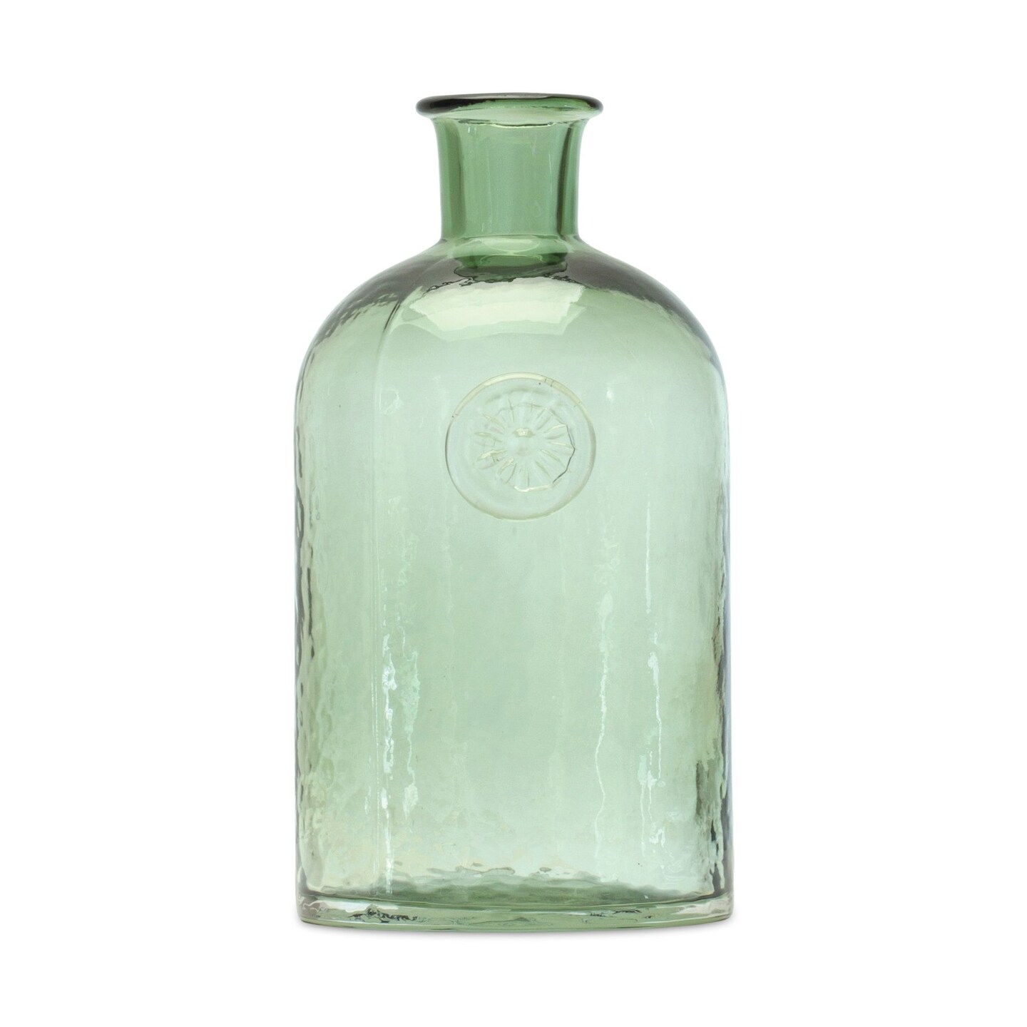 Melrose 9" Green Transparent Bottleneck Glass Vase | Michaels