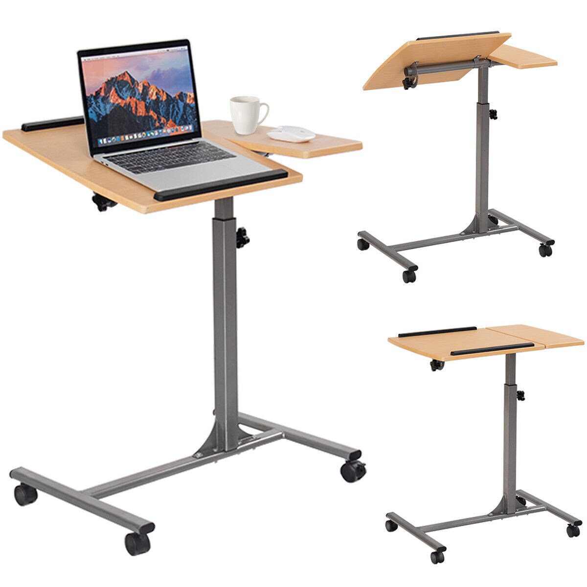 Costway Adjustable Laptop Notebook Desk Table Stand Holder Swivel Home Office Wheels New | Michaels