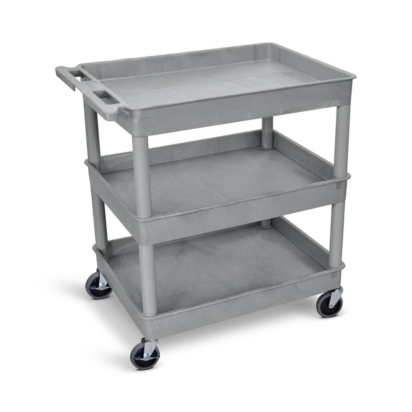 Luxor Office Multipurpose Large Tub Utility Cart with Three Shelves ...