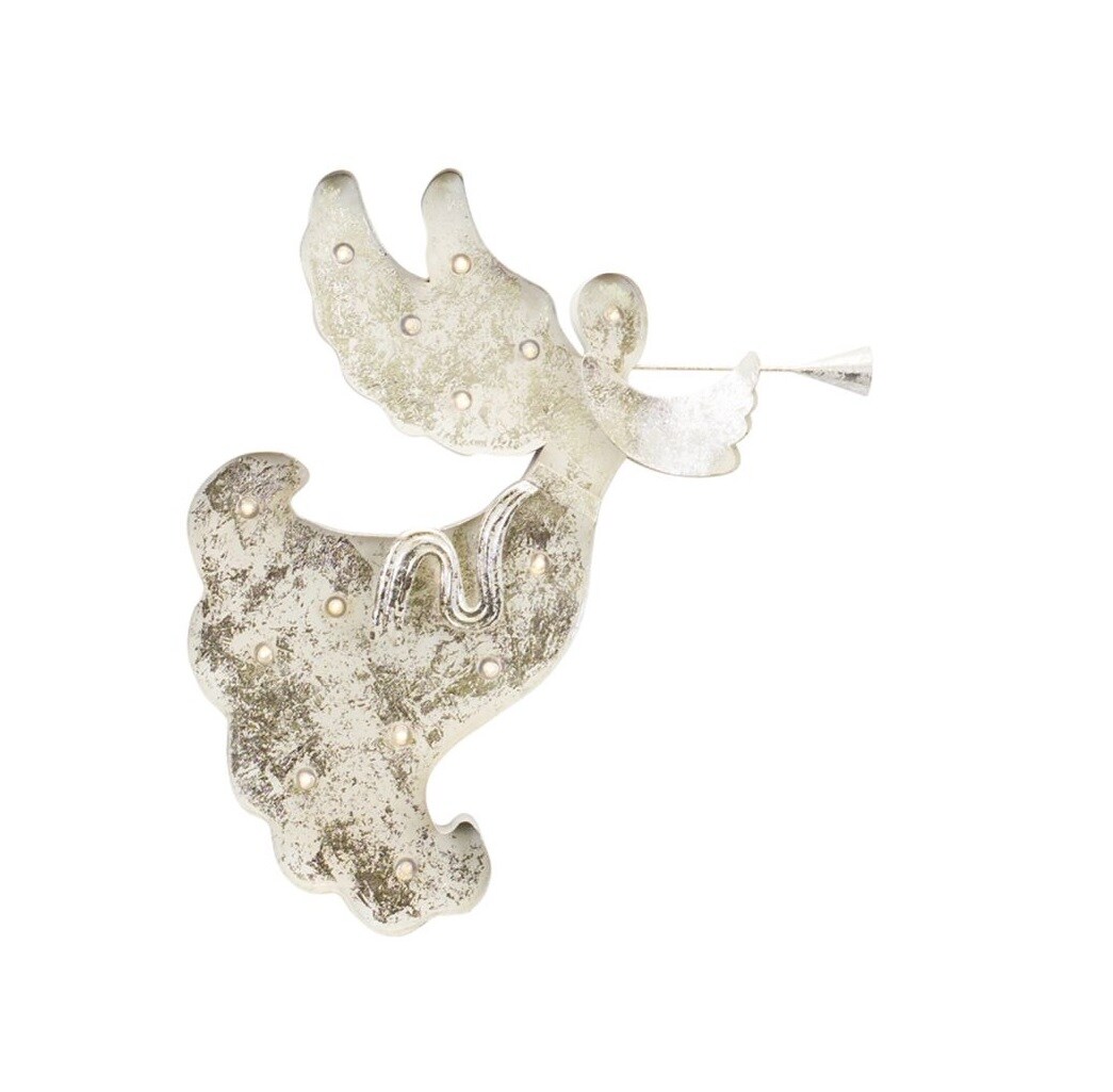 Melrose 19.25" Silver and White Distressed Battery Operated Decorative ...