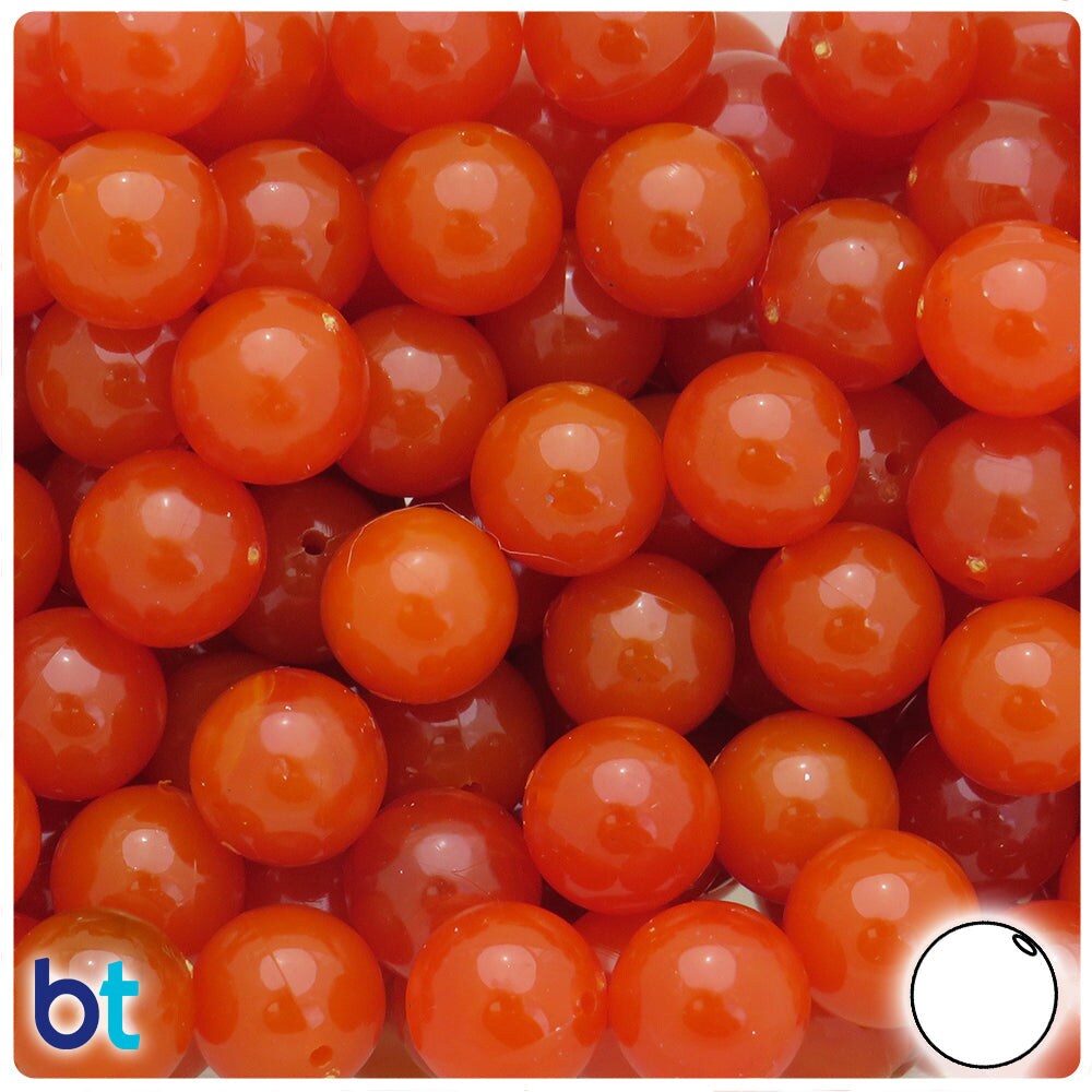 BeadTin Tiger Coral Transparent 14mm Round Plastic Craft Beads (36pcs ...