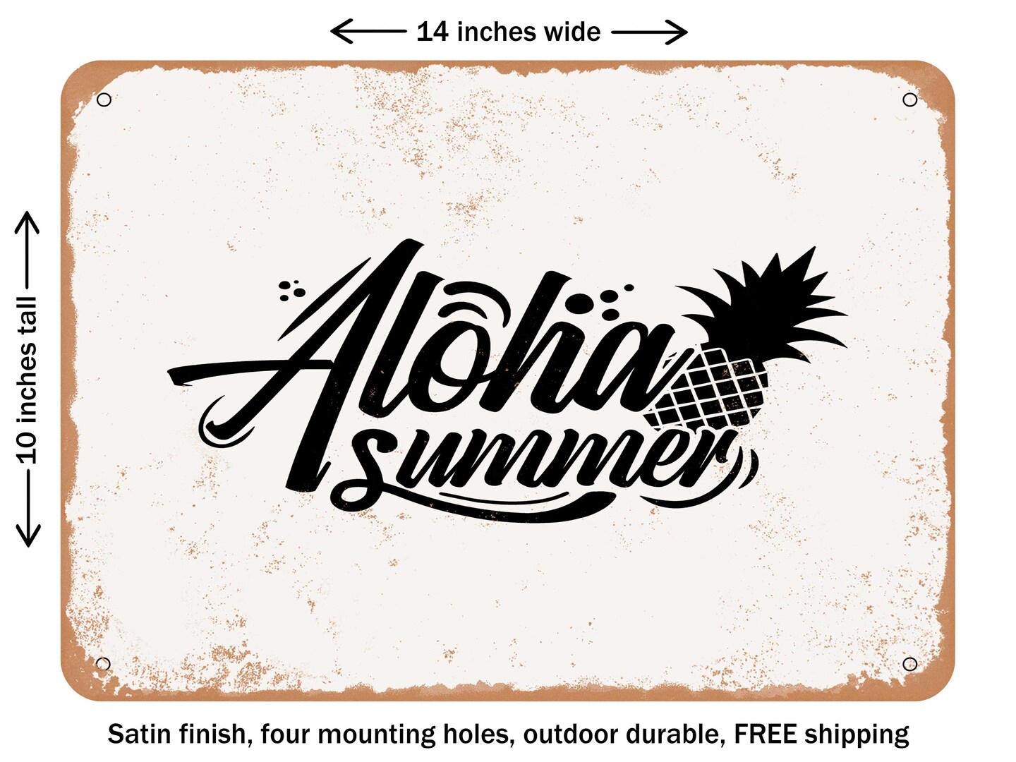 DECORATIVE METAL SIGN - Aloha Summer - 2 - Vintage Rusty Look | Michaels