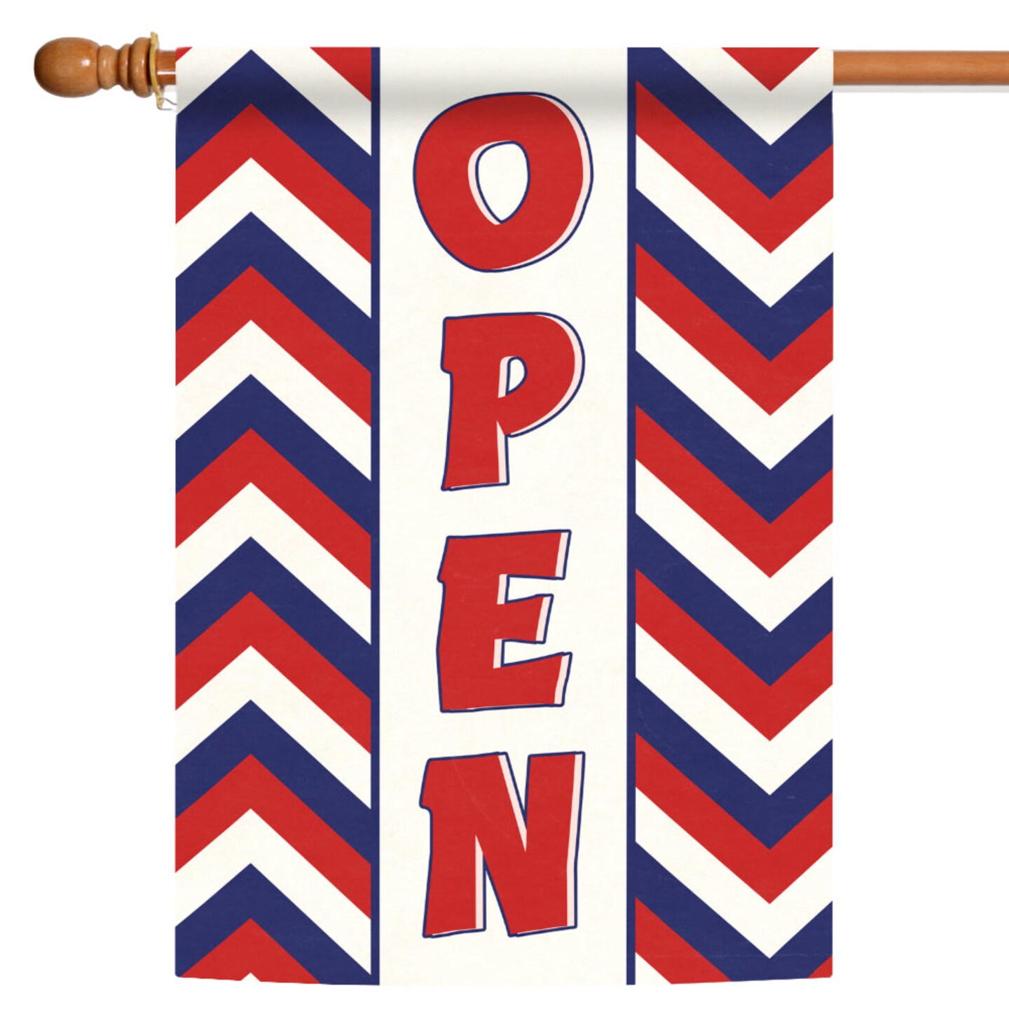 Toland Home Garden Red and White Chevron Open Sign Outdoor House Flag ...
