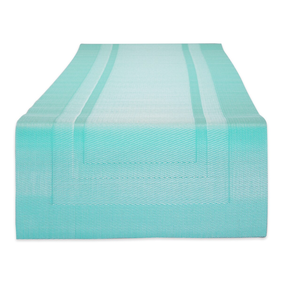 Contemporary Home Living 14" x 72" Aqua Blue Doubleframe Table Runner ...