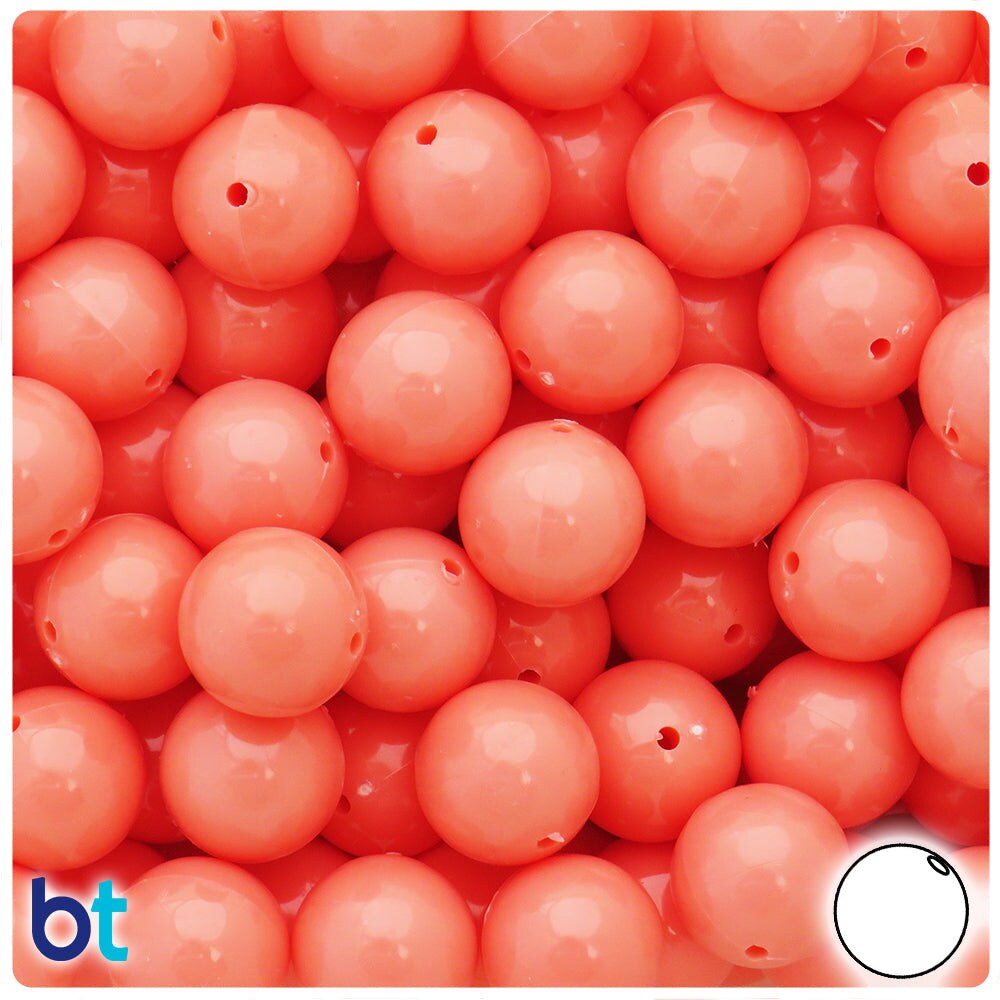 BeadTin Salmon Opaque 14mm Round Plastic Craft Beads (36pcs) | Michaels