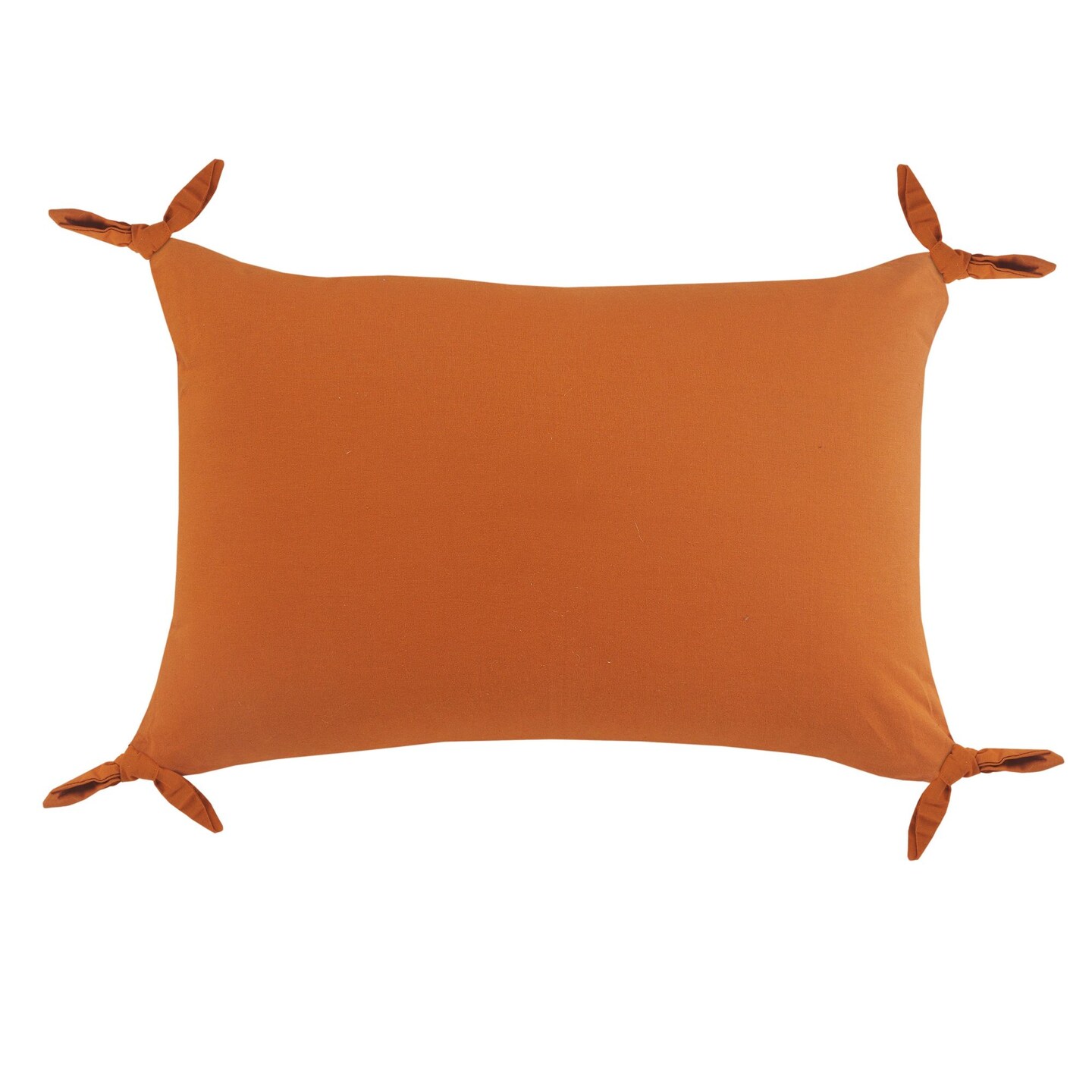 Laddha Home Designs 24" Orange Solid Corner Tie Rectangular Lumbar ...