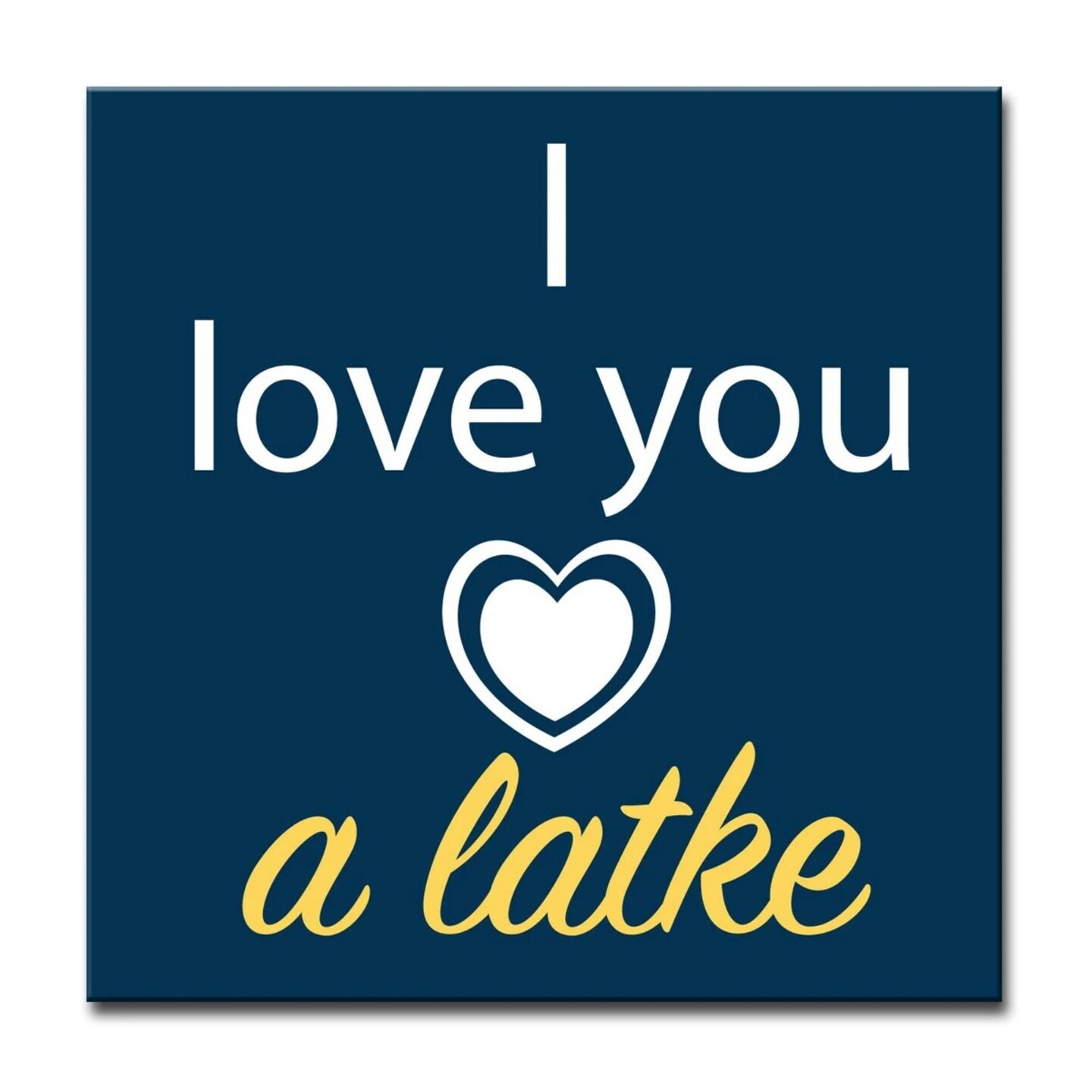 Crafted Creations Blue and Yellow "I love you a latke" Hanukkah Square ...