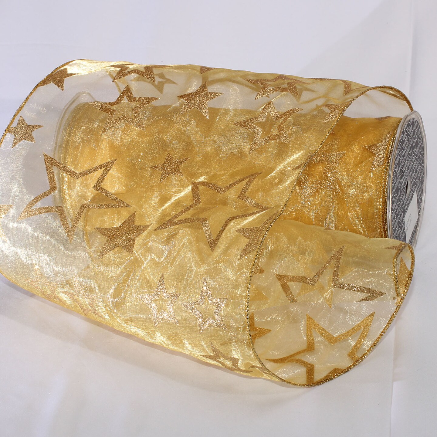 The Ribbon People Gold Colored Shimmering Super Star Wired Craft Ribbon ...