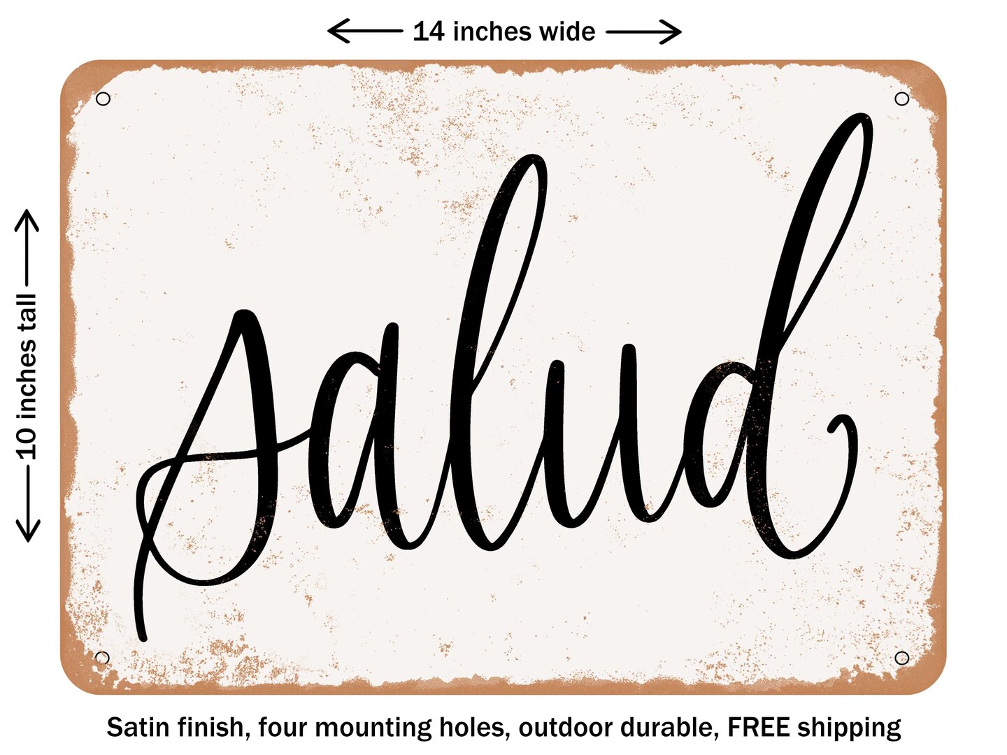 DECORATIVE METAL SIGN - Salud - Vintage Rusty Look | Michaels