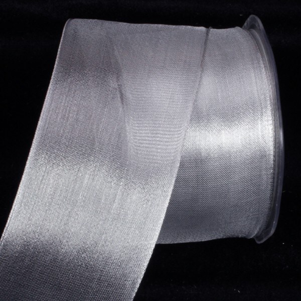 The Ribbon People Metallic Silver Solid Wired Craft Ribbon 2.5" x 25 ...