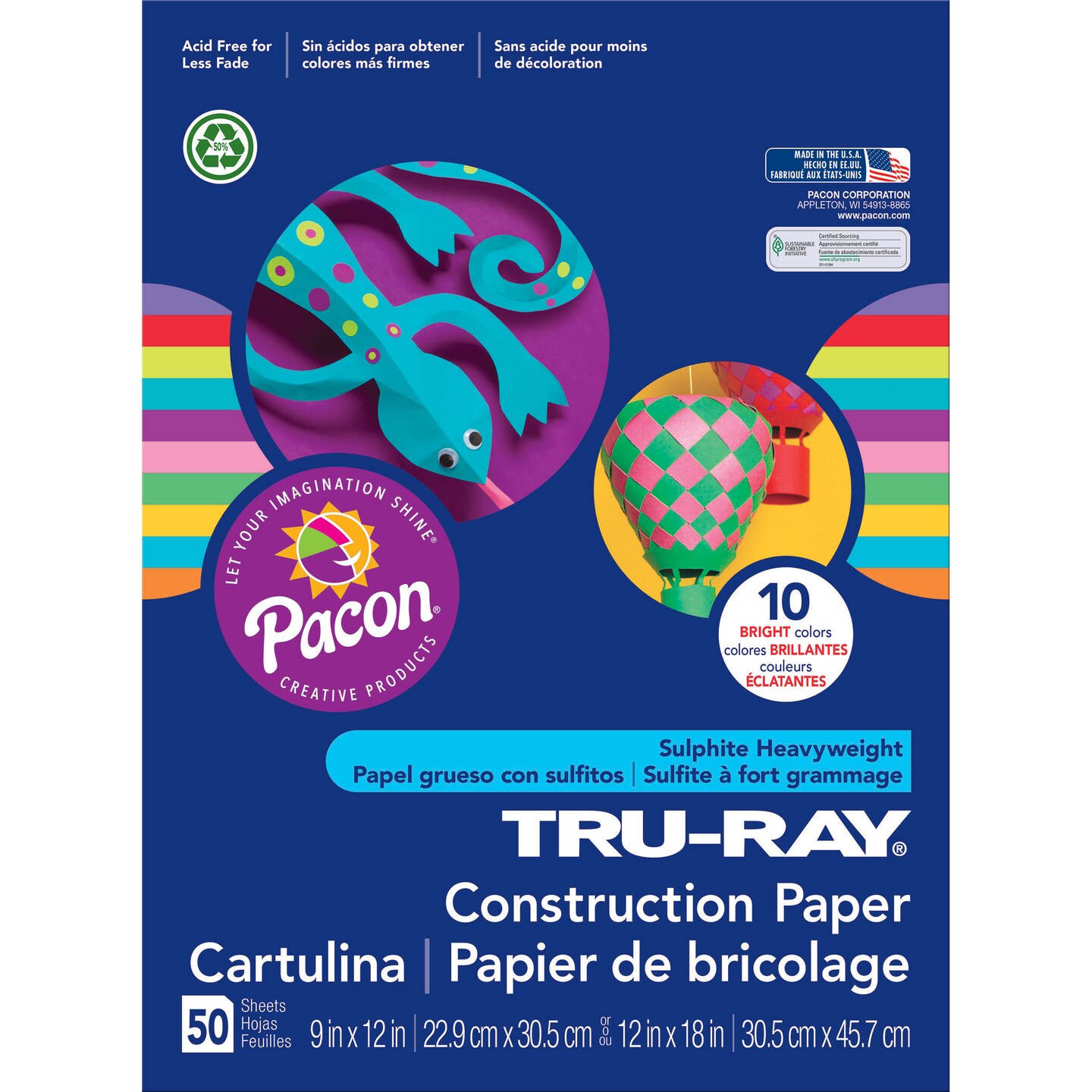 Pacon - Tru-Ray Construction Paper - 12" x 18" - Bright Assorted | Michaels