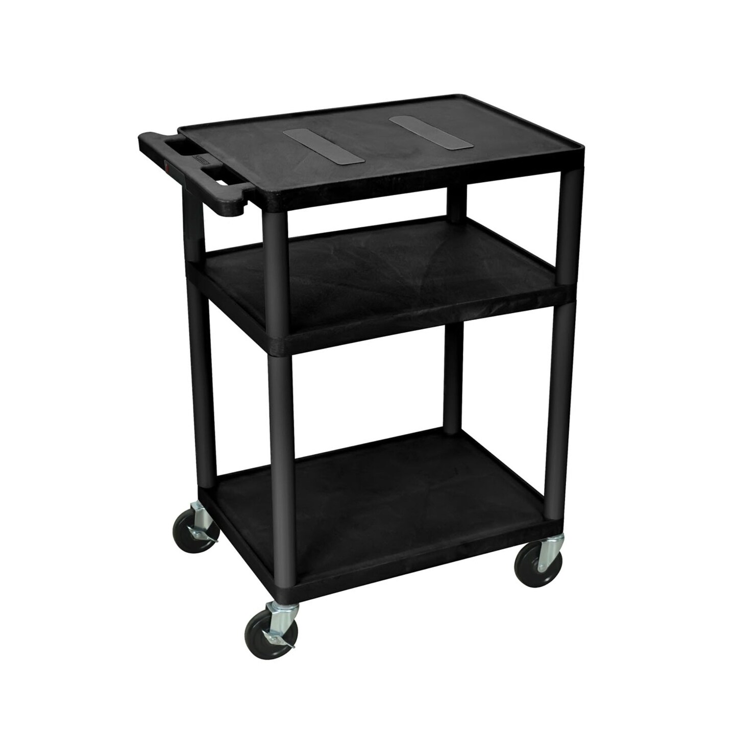 Luxor Office Multipurpose Endura Black A/V Utility Cart with 3 Shelves ...
