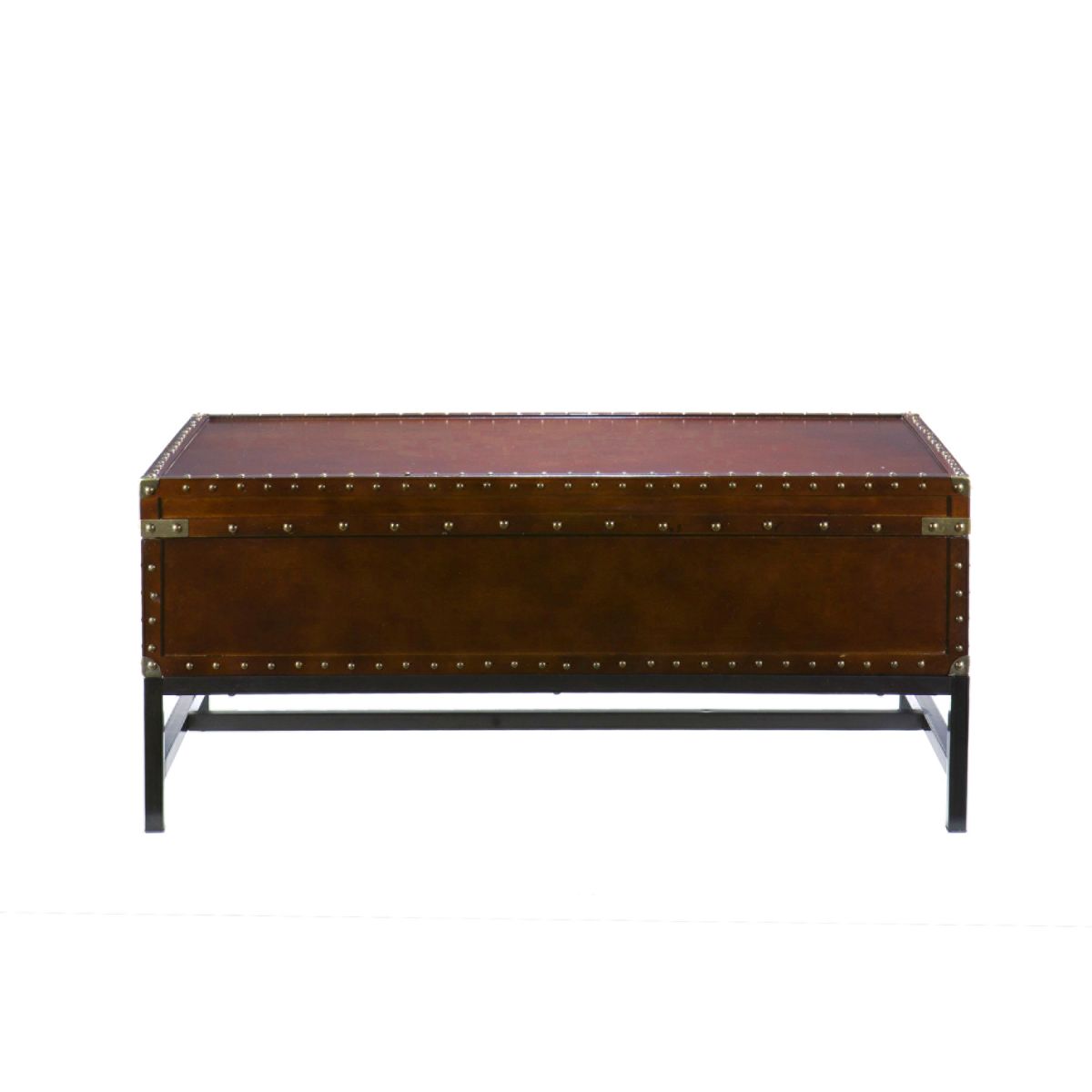 Southern Enterprises 42" Brown and Black Contemporary Storage Cocktail ...