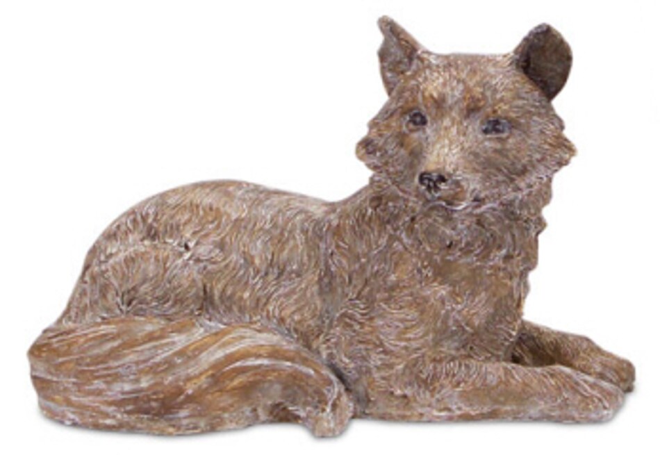 Melrose 17" Woodland Rustic Style White and Brown Lying Fox Decorative ...