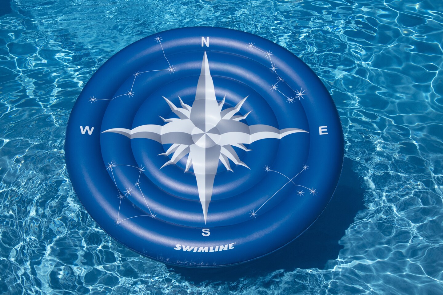 Swim Central 66" Blue and Gray Compass Rose Constellation Island Lounge ...