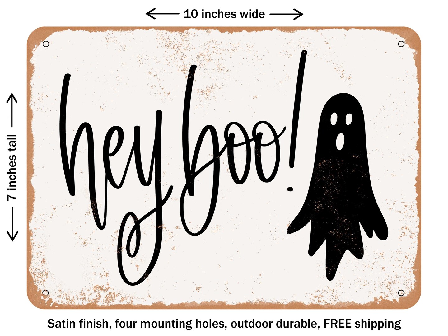 DECORATIVE METAL SIGN - Hey Boo With Ghost - Vintage Rusty Look | Michaels