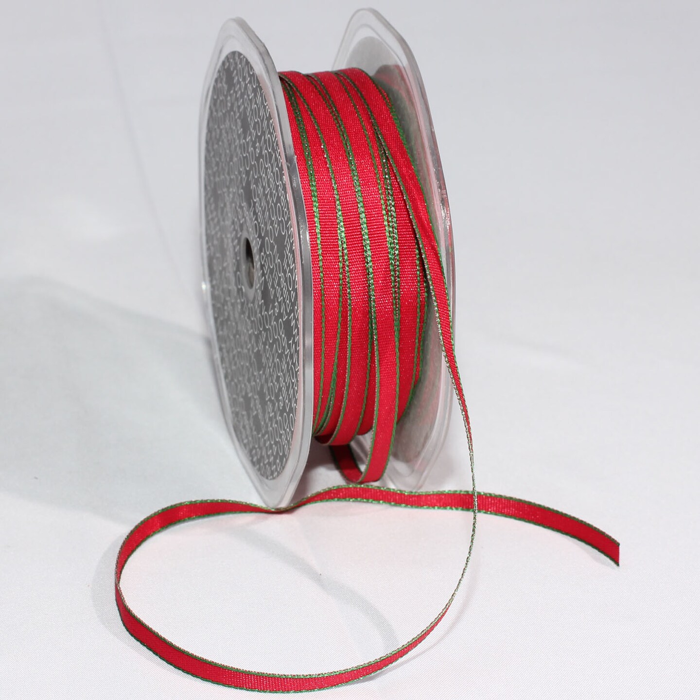 The Ribbon People Crimson Red and Hunter Green Solid Narrow Edge Wired ...