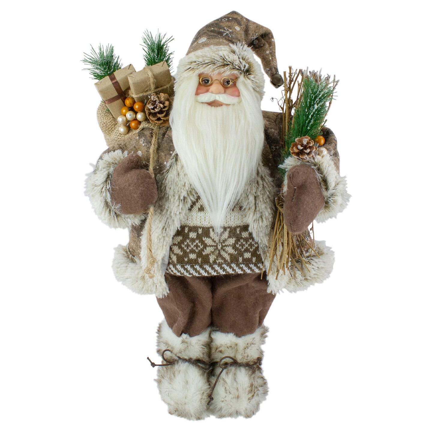 Northlight 18" Standing Santa Christmas Figure with Presents, Color ...