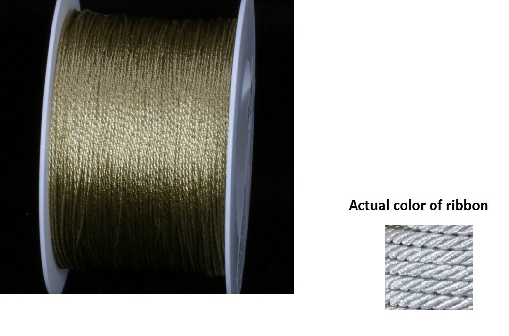 The Ribbon People Silver Metalized Fine Rope Cording Craft Ribbon 0.02 ...