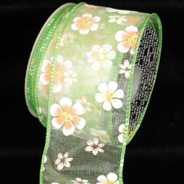 The Ribbon People Lime Green Magnolia Wired Craft Ribbon 2.5" x 40 ...