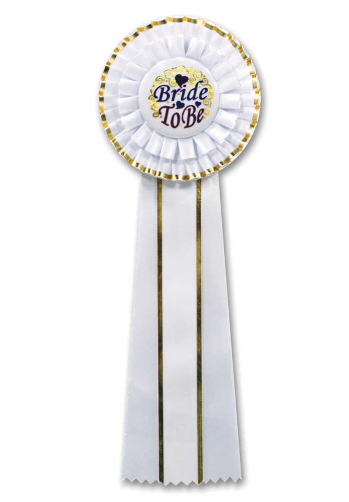 Beistle Pack of 3 White and Gold "Bride To Be" Wedding Bridal Shower ...