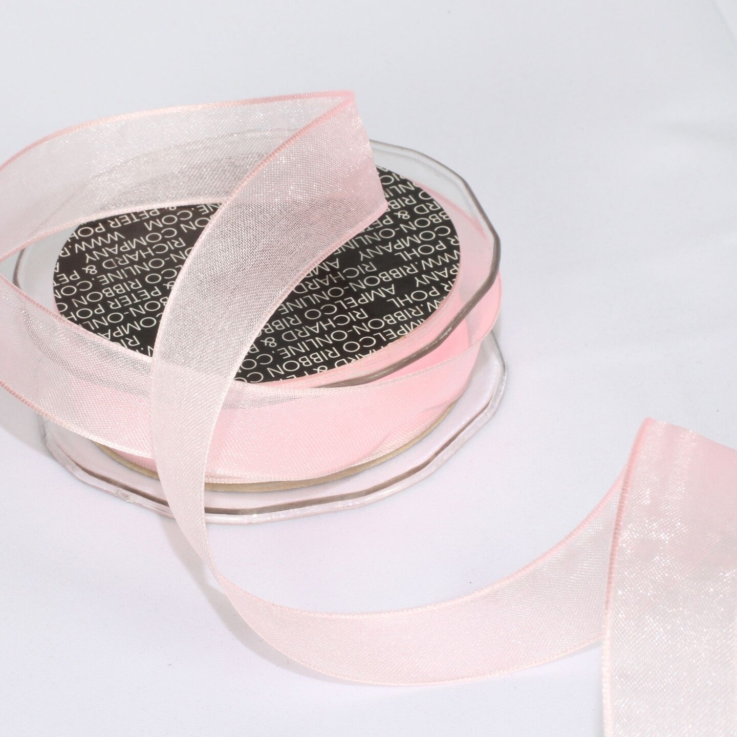 The Ribbon People Shimmering Pink Organdy Wired Edge Craft Ribbon 1" x ...