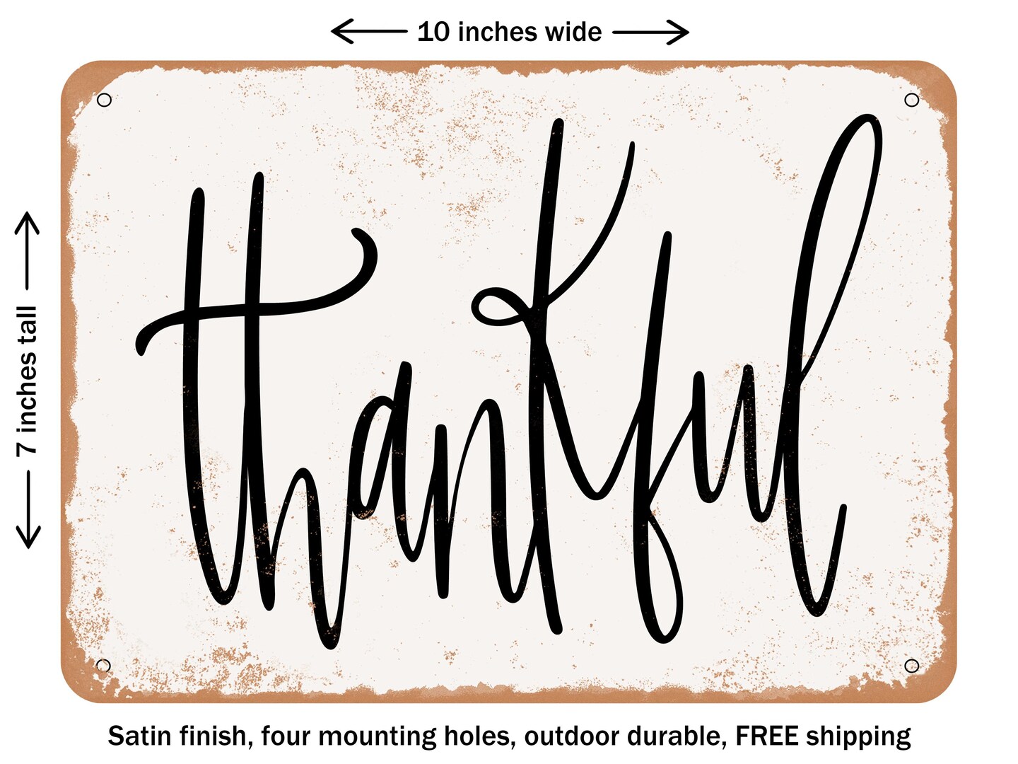 DECORATIVE METAL SIGN - Thankful - 5 - Vintage Rusty Look | Michaels