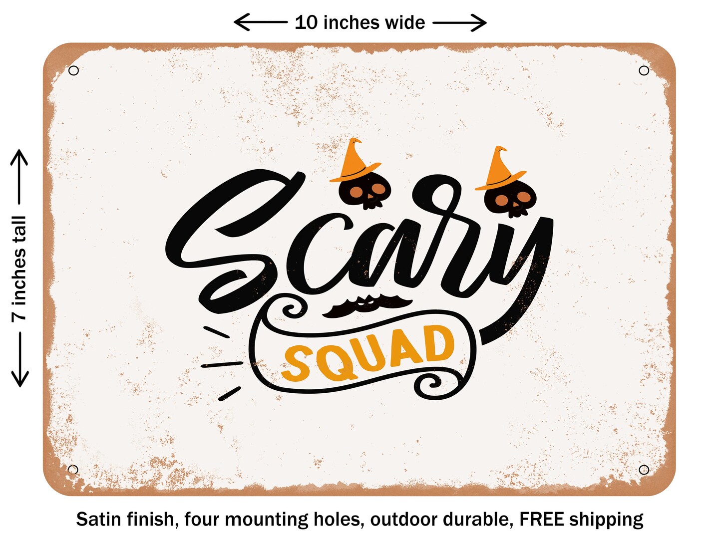 DECORATIVE METAL SIGN - Scary Squad - Vintage Rusty Look | Michaels
