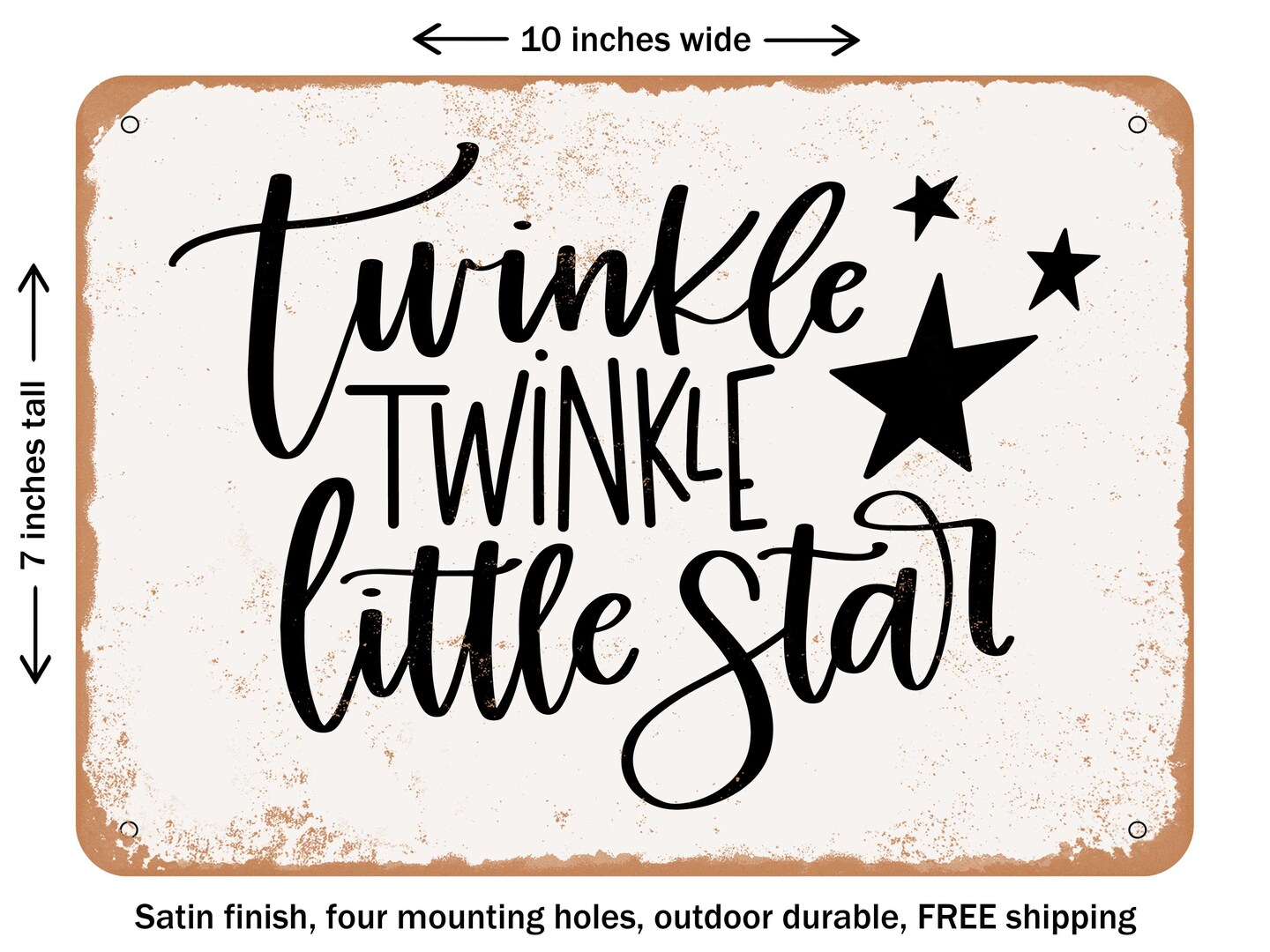 DECORATIVE METAL SIGN - Twinkle Twinkle - Vintage Rusty Look | Michaels