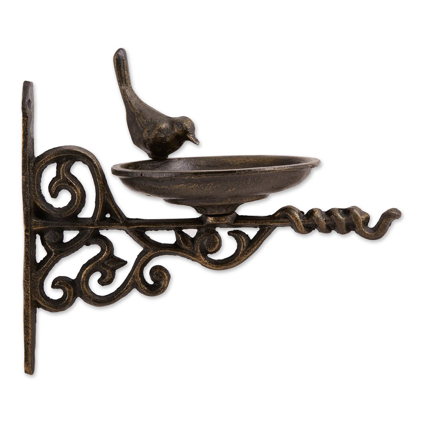 Accent Plus Home Decorative Wall-Mounted Cast Iron Scrolled Bird Feeder ...