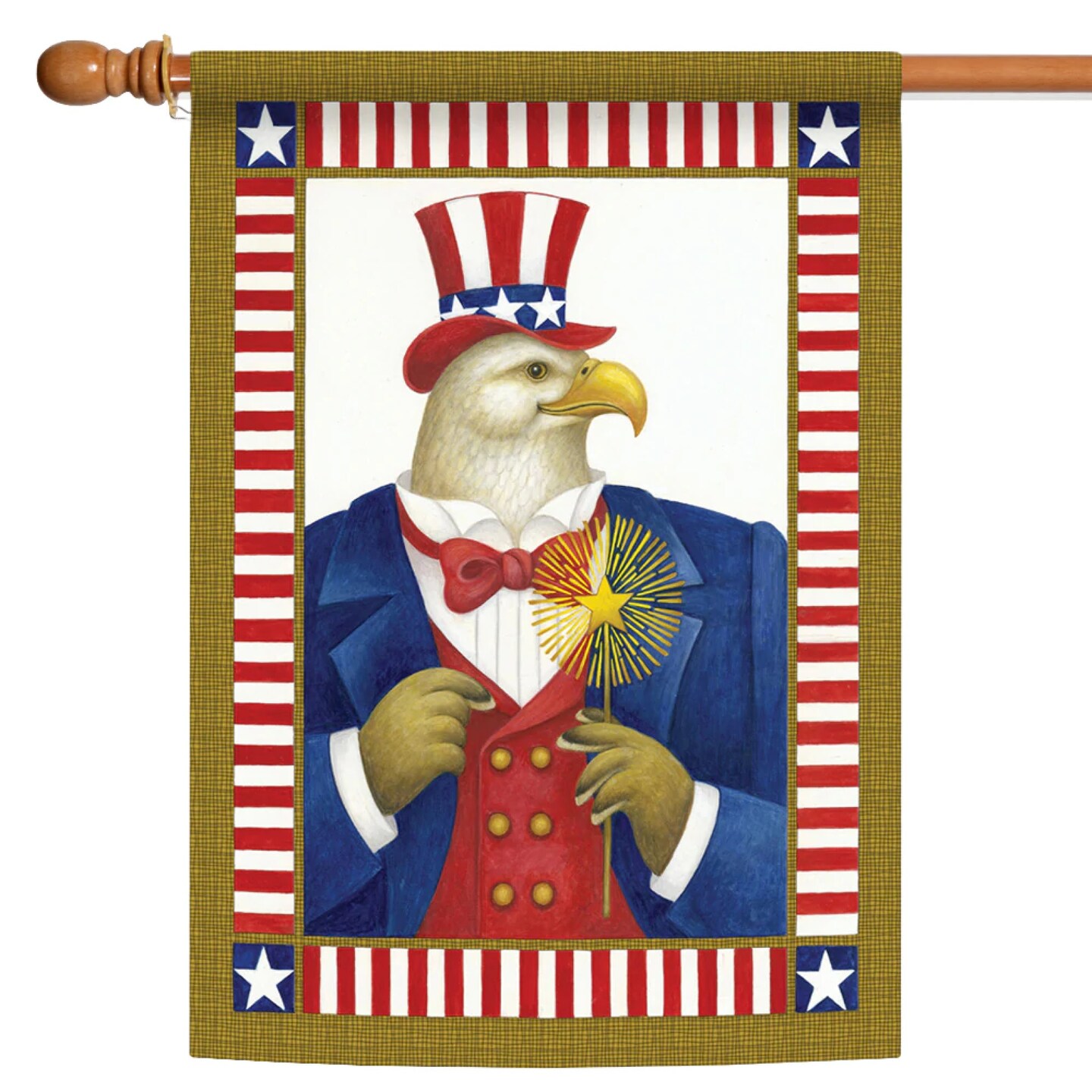 Toland Home Garden Uncle Sam Bald Eagle Patriotic Fade-Resistant ...