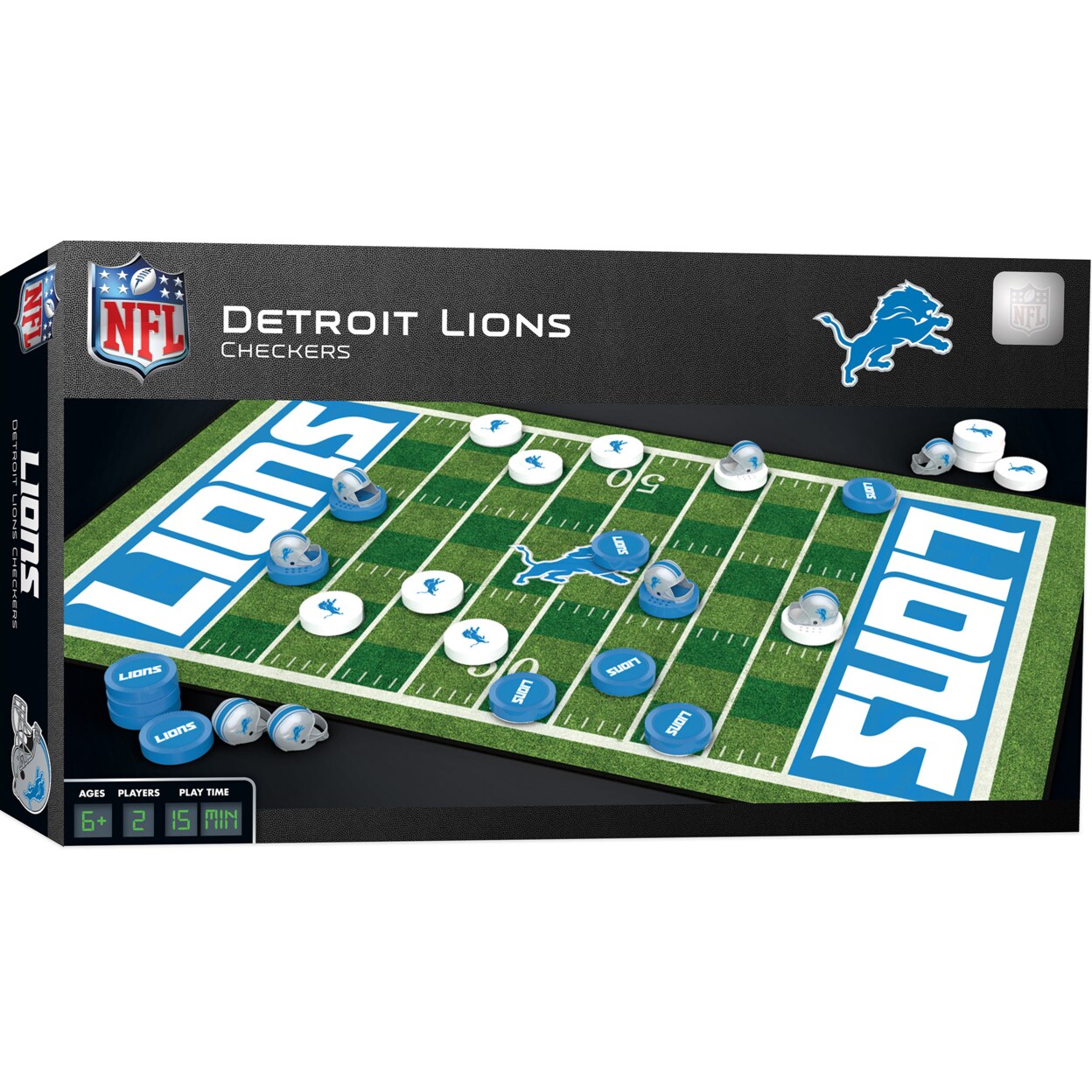 Masterpieces Officially licensed NFL Detroit Lions Checkers Board Game ...