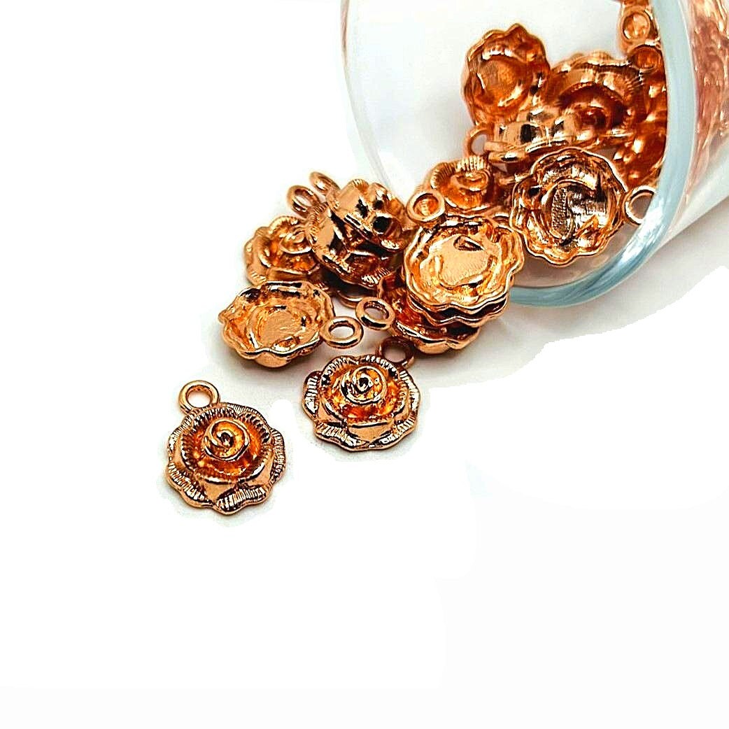 4, 20 or 50 Pieces: Rose Gold Rose Bud Charms | Michaels